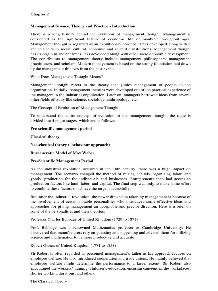 Chapter 2 Management, Science, Theory & Practice | PDF | Strategic Management | Strategic Planning