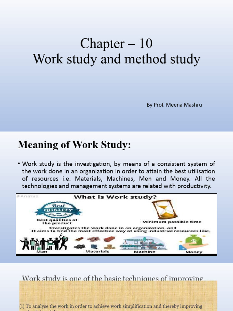 Chapter 10 Work study and method study | PDF | Business Process ...