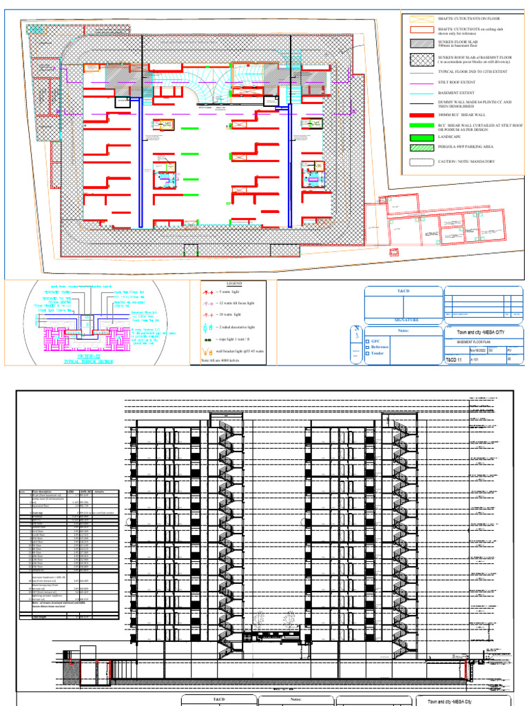 Two-Wheeler Parking Layout Plan | PDF | Basement | Buildings And Structures