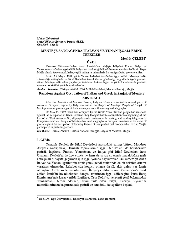 Mente - e Sanca - I - Nda - Talyan Ve Yunan - Galler - Ne Tepk - Ler (#250591) - 217285 | PDF