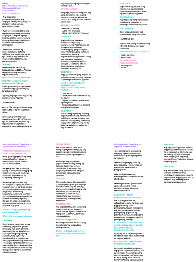 AP & Esp 4th Quarter (Notes) | PDF
