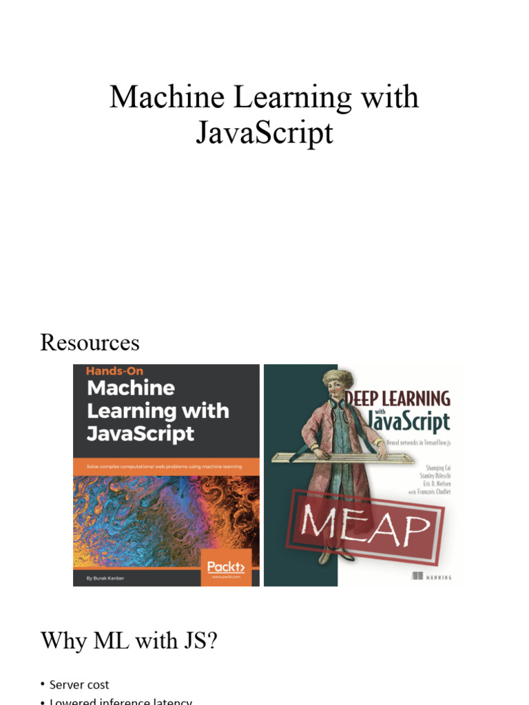 Machine Learning Resources with JavaScript | PDF | Computer Engineering ...