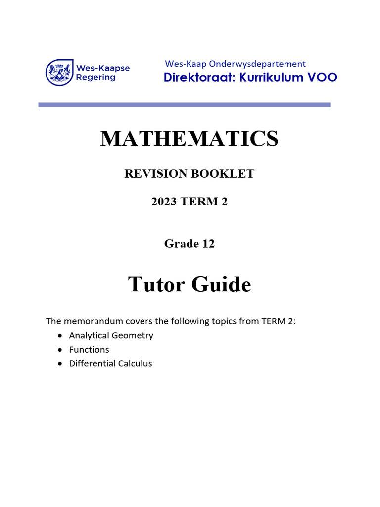 Maths Wced Revison Term 2 Download Free Pdf Learning Function