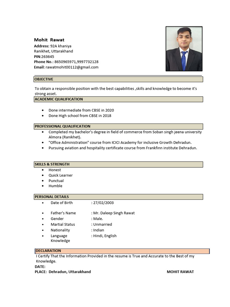 Mohit Rawat Resume | PDF