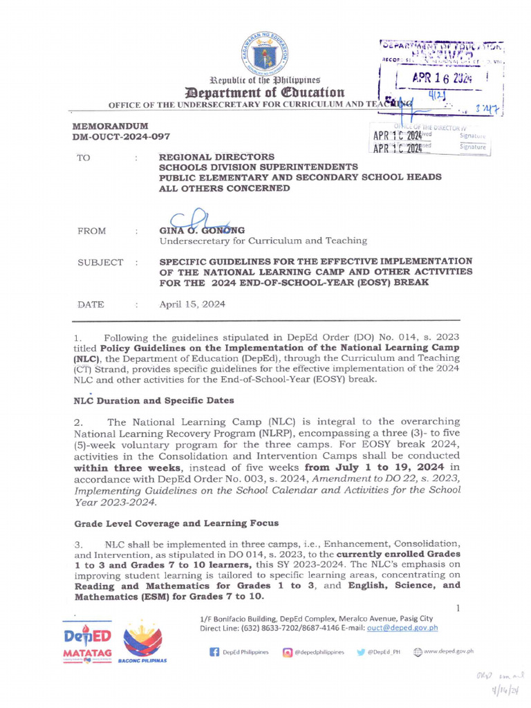 Implementing Guidelines for Nlc 2024 | PDF