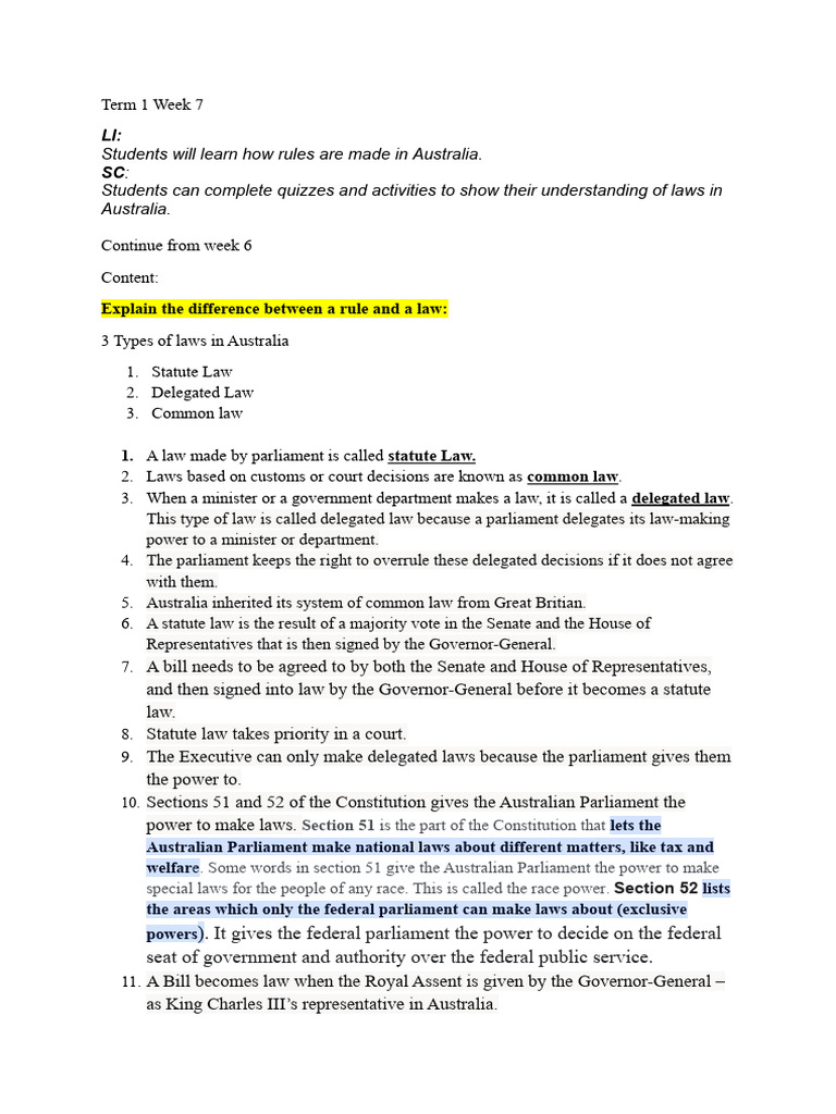 Term 1 Week 7 | PDF | Common Law | Precedent