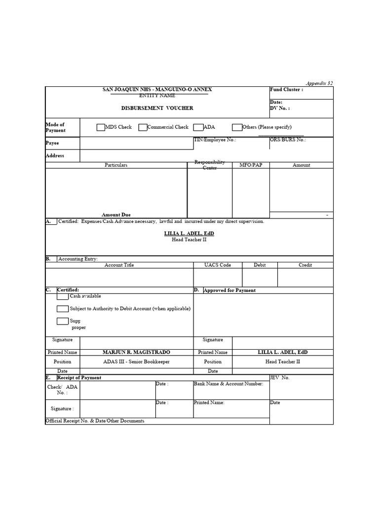NEW MOOE Attachments Forms | PDF | Cheque | Payments