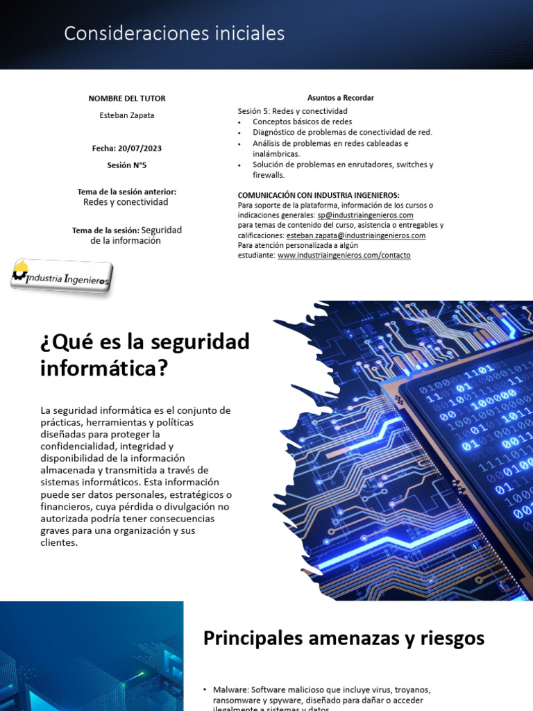 Presentacion Sesion 6 | PDF | Seguridad | La seguridad informática