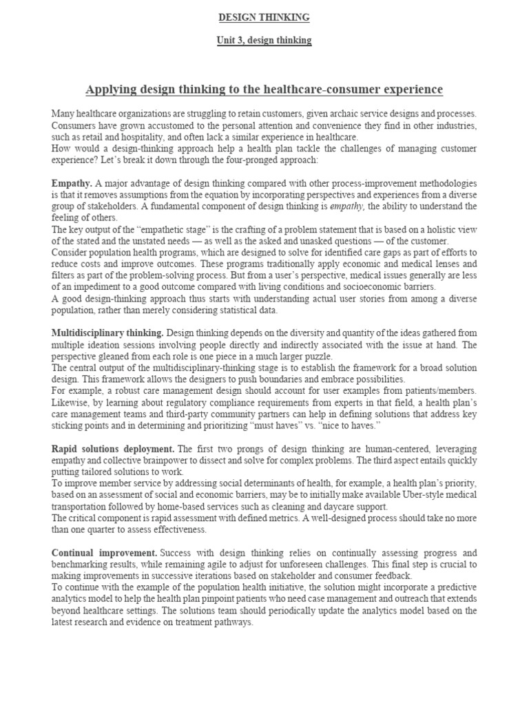 DT Unit 3 | PDF | Design Thinking | Retail DT Unit 3 | PDF | Design Thinking | Retail