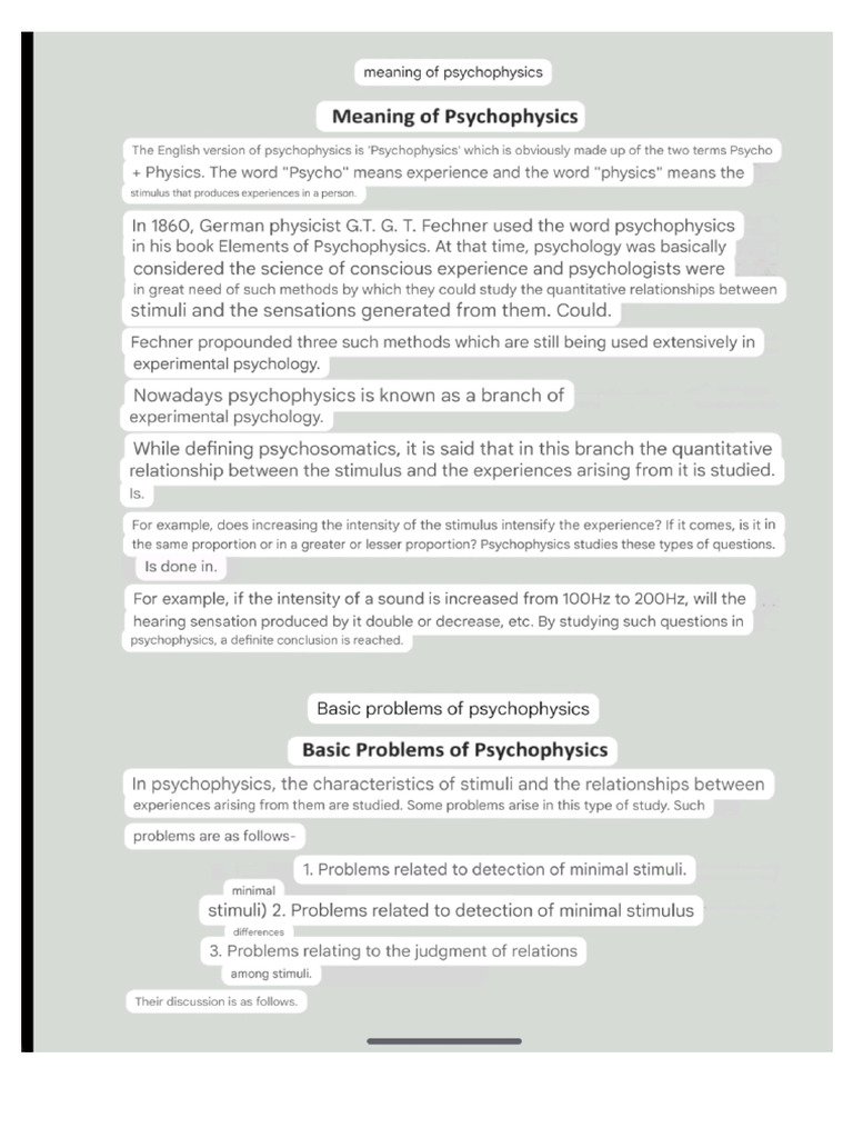 Psychophysics Unit - 2 | PDF