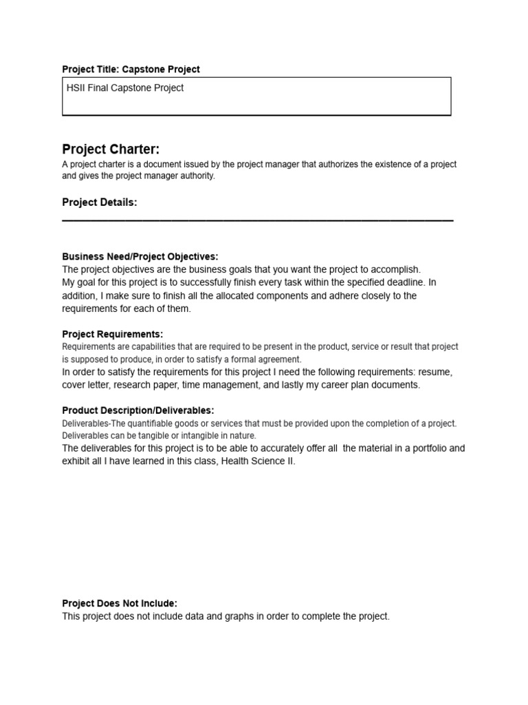 Project Charter | PDF | Project Management | Business