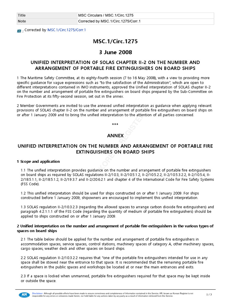 MSCCirculars MSC.1 Circ.1275 231114 031252 | PDF