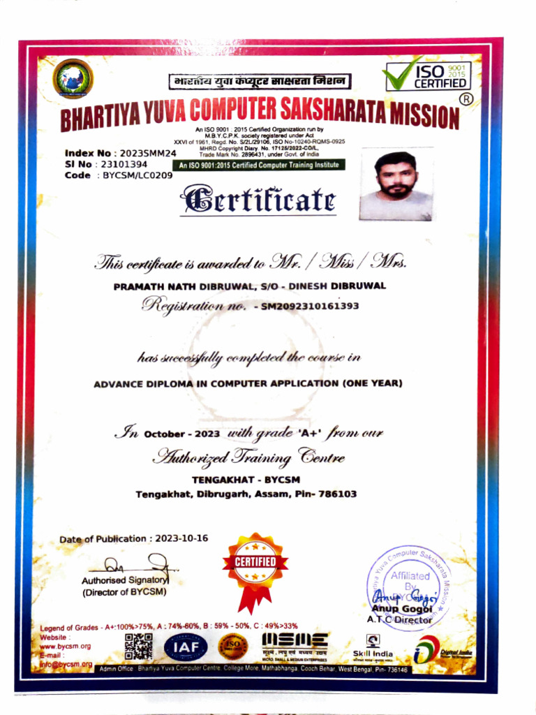 Comp. Certificate | PDF