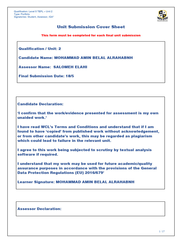 TEFL-Unit 2 ..,. | Download Free PDF | Grammatical Number | Part Of Speech TEFL-Unit 2 ..,. | Download Free PDF | Grammatical Number | Part Of Speech