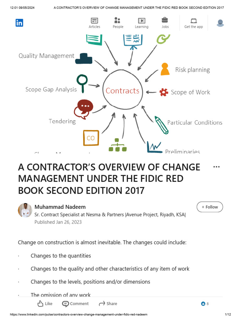 A Contractor's Overview of Change Management Under The Fidic Red Book ...