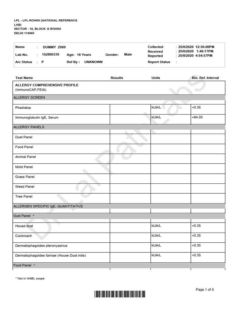 DR Lal Pathlabs: LPL - Lpl-Rohini (National Reference Lab) Sector - 18, Block - E Rohini Delhi ...