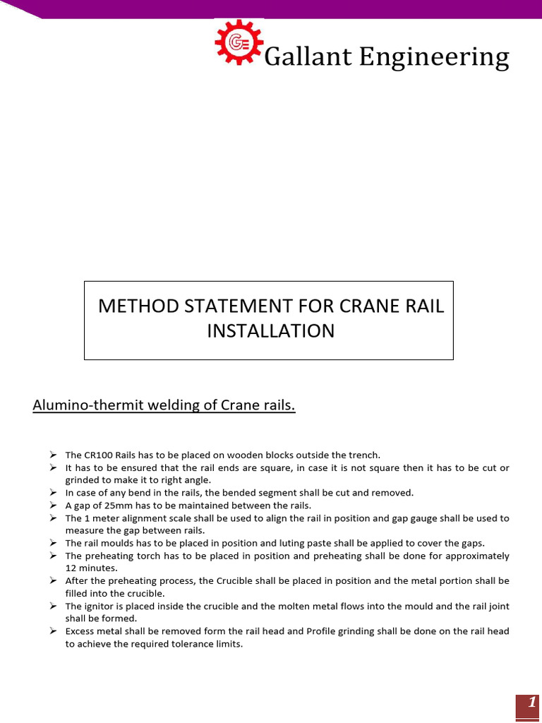 Method Statement (Wecompress | PDF | Welding | Construction