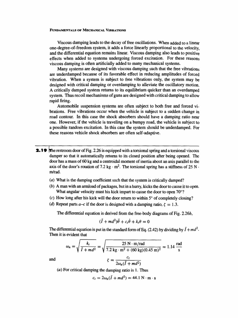 Free Damped Critical Ex 3 | PDF | Damping | Friction