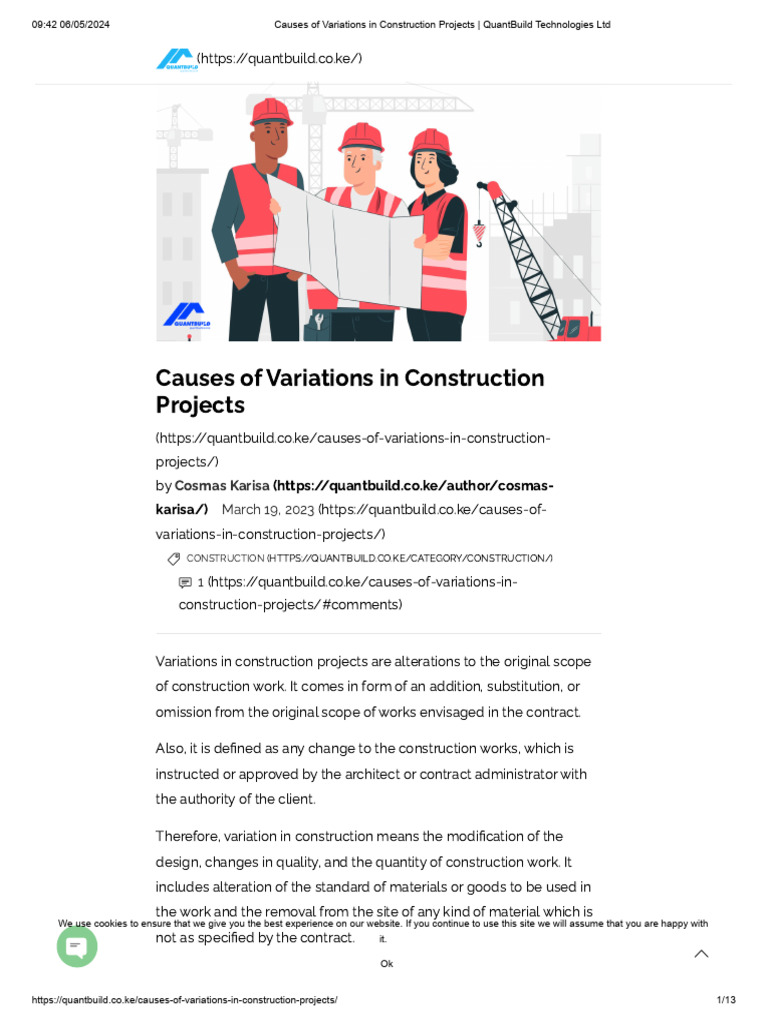 Causes of Variations in Construction | PDF | Specification (Technical ...
