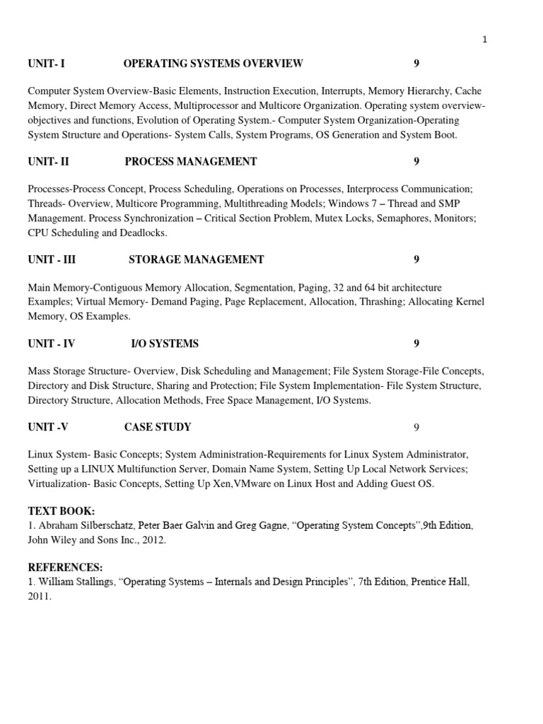 OS - I Unit | PDF | Cpu Cache | Computer Data Storage