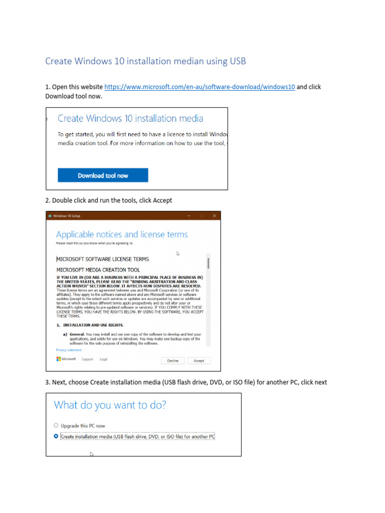 Create Windows 10 USB Installation Media | PDF | Games & Activities ...