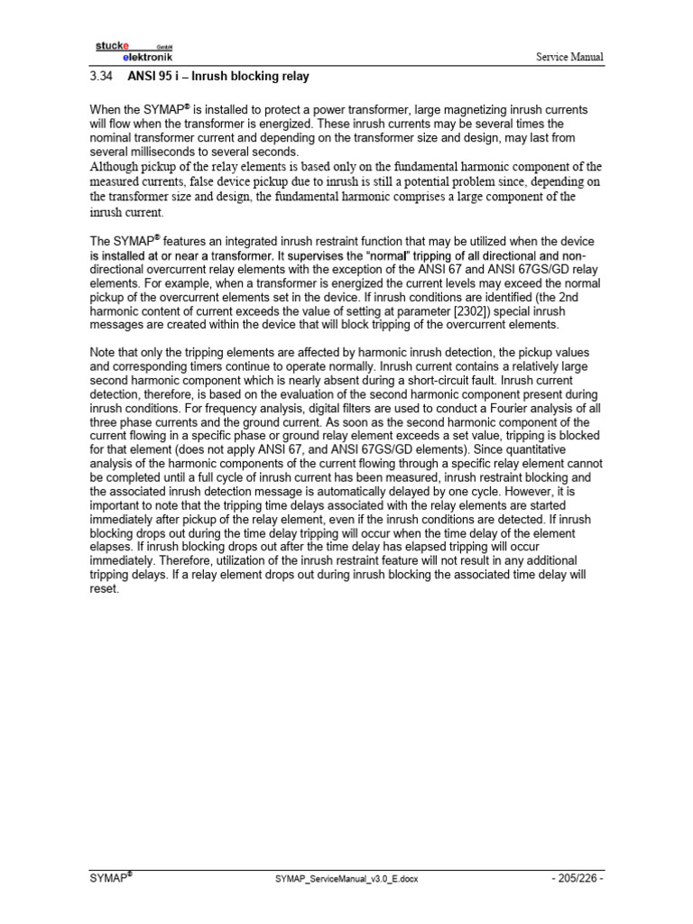 95 I - Inrush Blocking Relay | PDF | Relay | Transformer