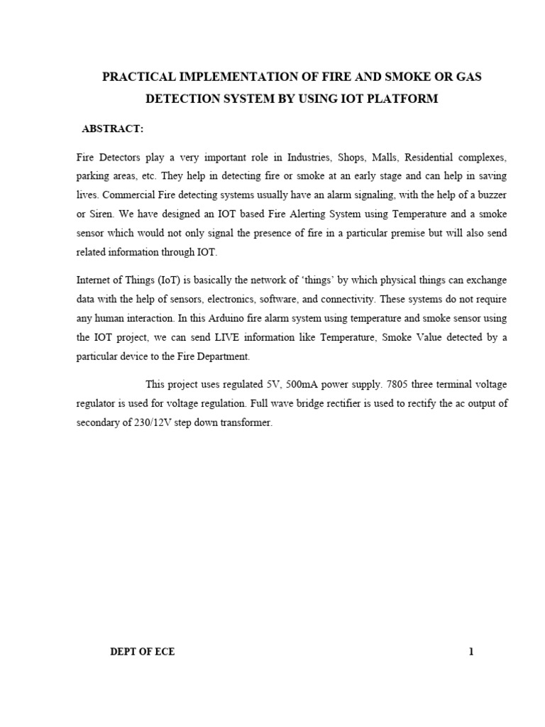 Iot Bsed Fire and Gas Detection | PDF | Rectifier | Arduino