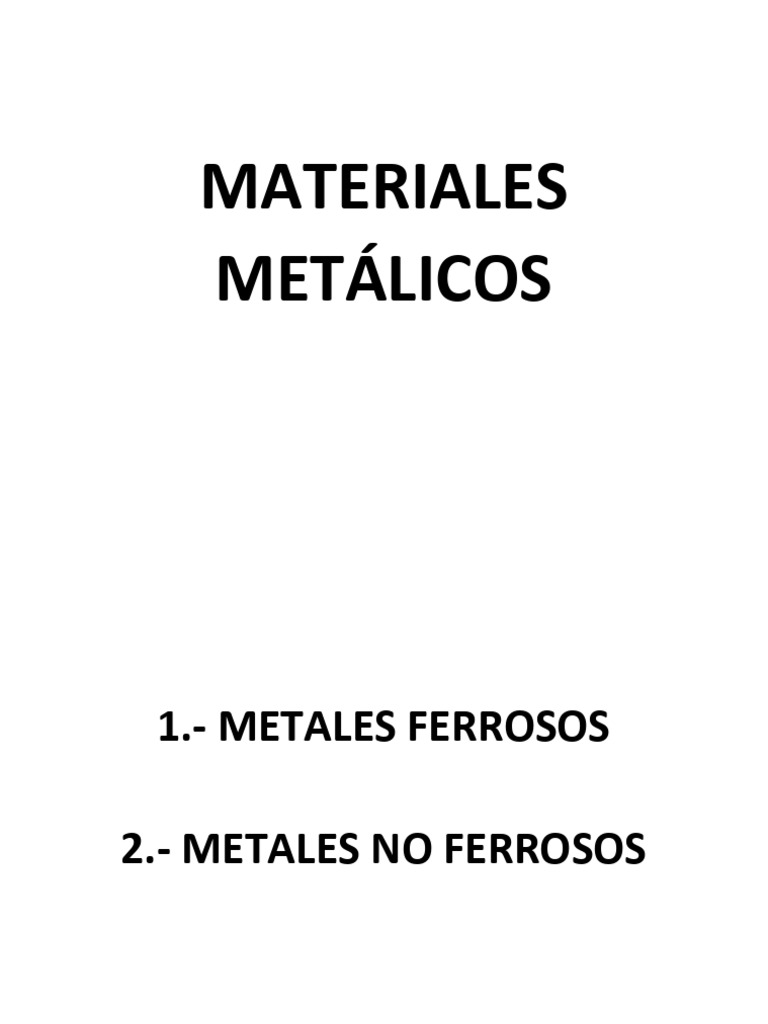 MATERIALES METALICOS | PDF