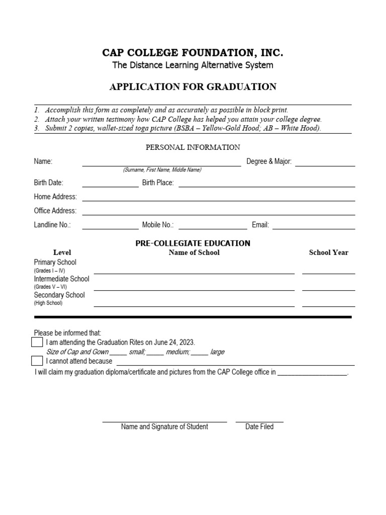 Application For Grad | PDF