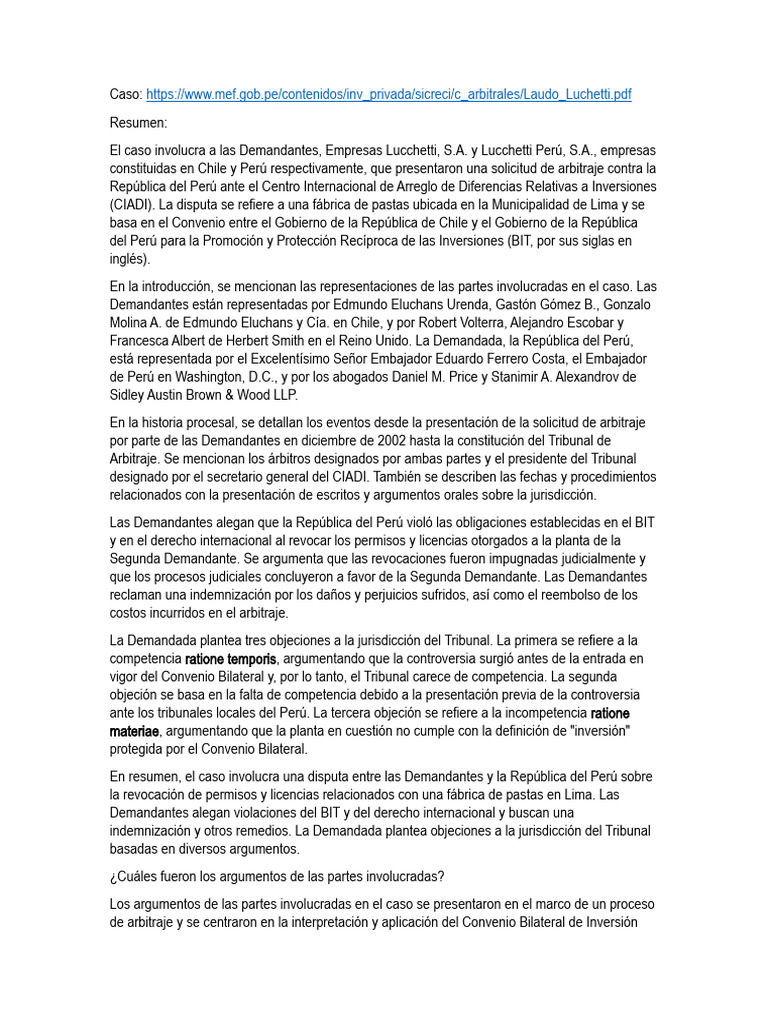 CASO DE TA2 DIP | PDF | Arbitraje | Daños y perjuicios