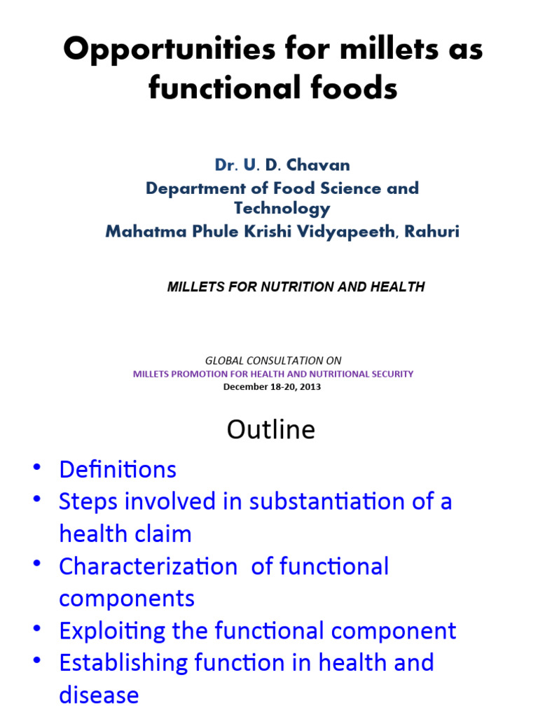 Millets As Functional Foods 2018 | PDF | Foods | Nutrition