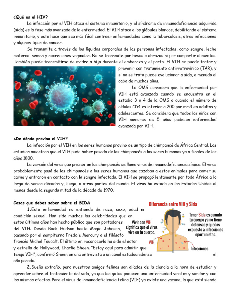 Qué Es El HIV | PDF | VIH | VIH / SIDA