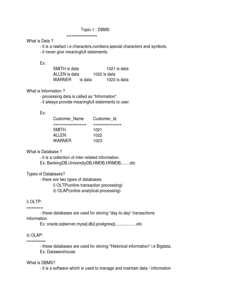 Oracle Class Notes | PDF | Sql | Databases