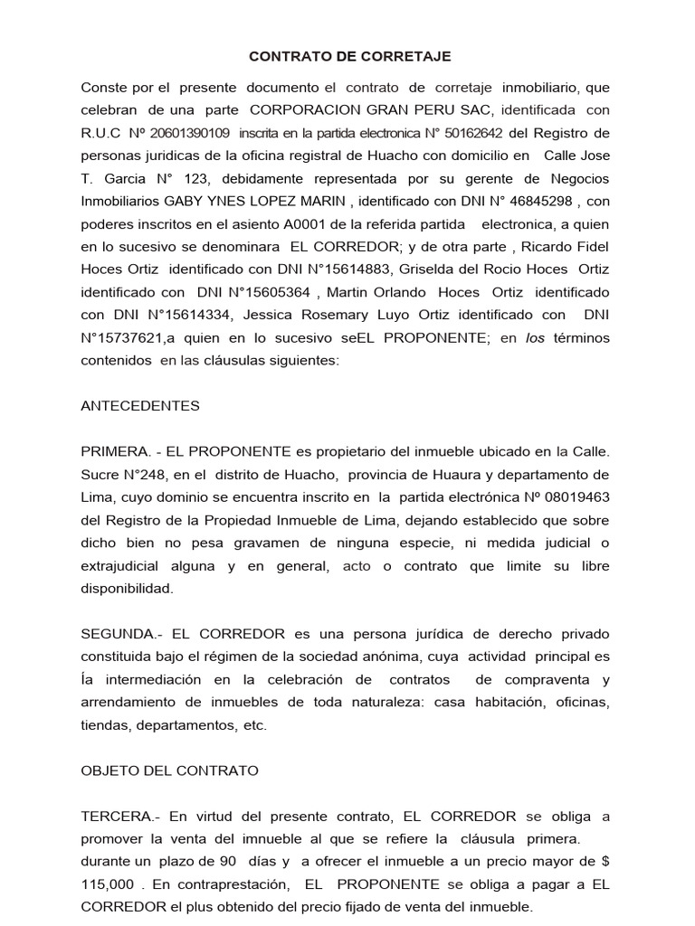 Contrto de Corretaje | PDF | Arbitraje | Ley común