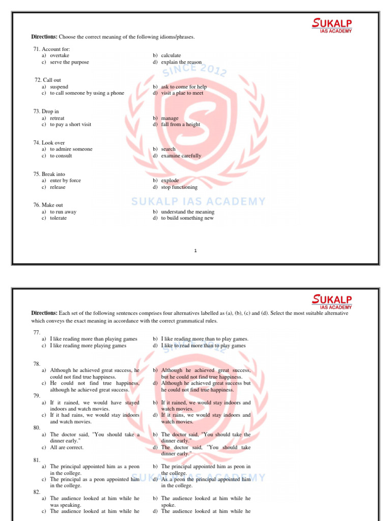 E-12 Question Discussion | PDF | Grammar | Linguistics