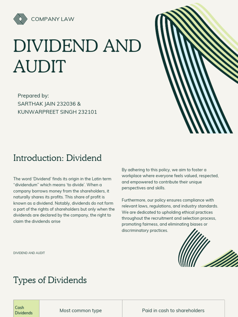 Kunwar Preet Company Law | PDF | Dividend | Audit Kunwar Preet Company Law | PDF | Dividend | Audit