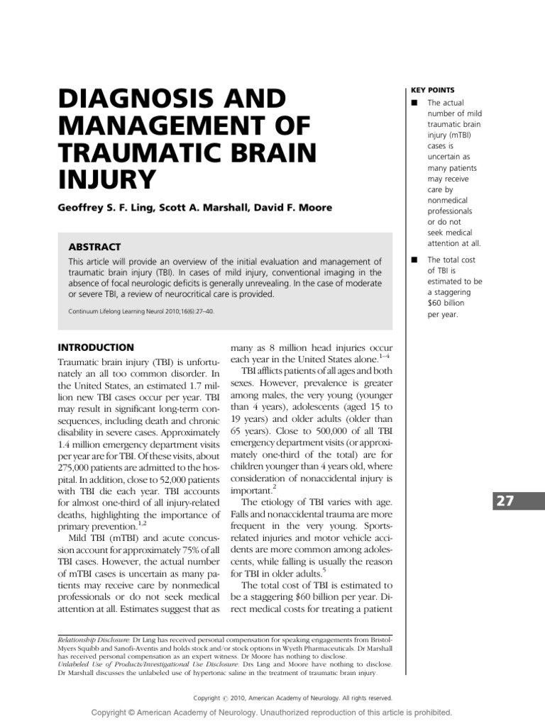 Traumatic Brain | PDF | Traumatic Brain Injury | Concussion