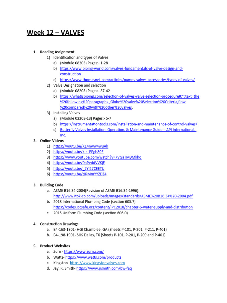 Valves | PDF | Valve | Chemical Engineering