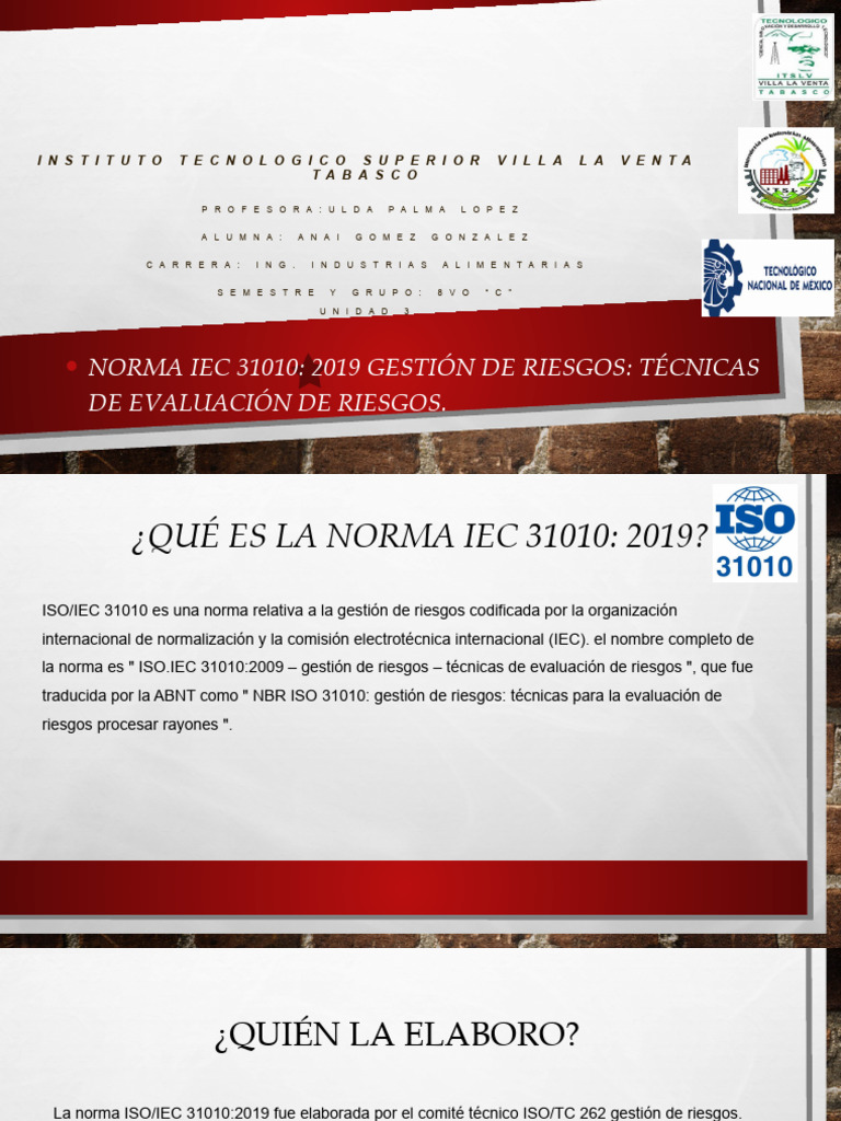ISO 31010:2019 Técnicas de Riesgo | PDF | Estandarización ...