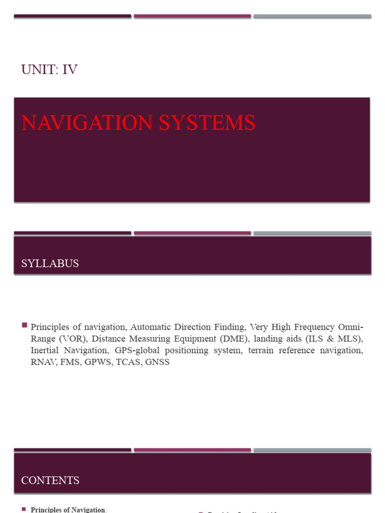 Avi UNIT-4 | PDF | Navigation | Inertial Navigation System