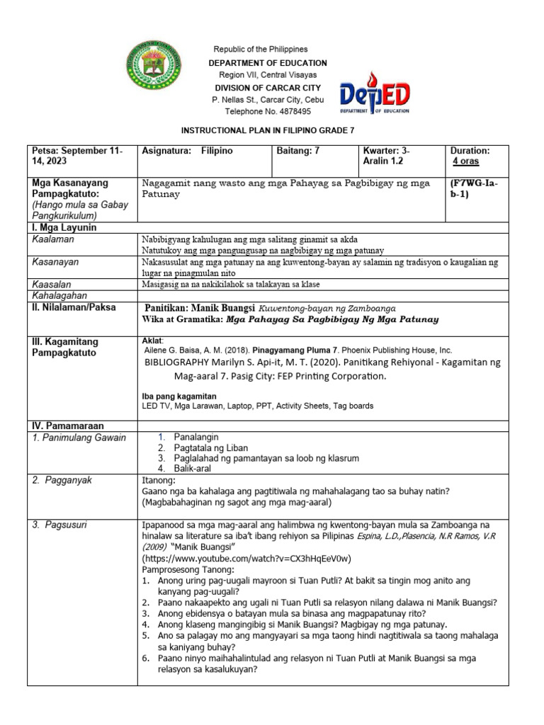 Q1-Fil7-Aralin 1.2 Manik Buangsi | PDF