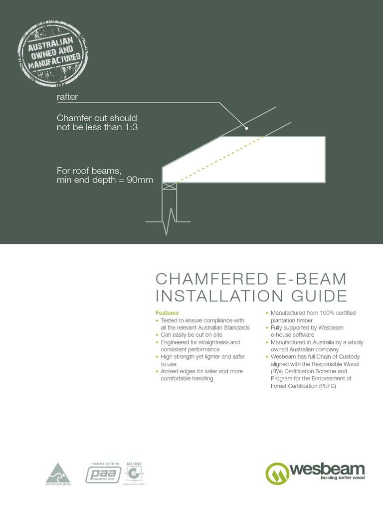Wesbeam Chamfered E-Beam Guide | PDF | Lumber | Wood
