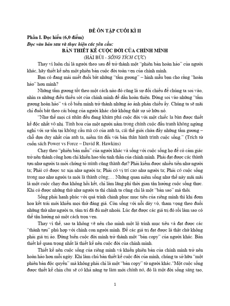 Đề ôn cuối HKII | PDF