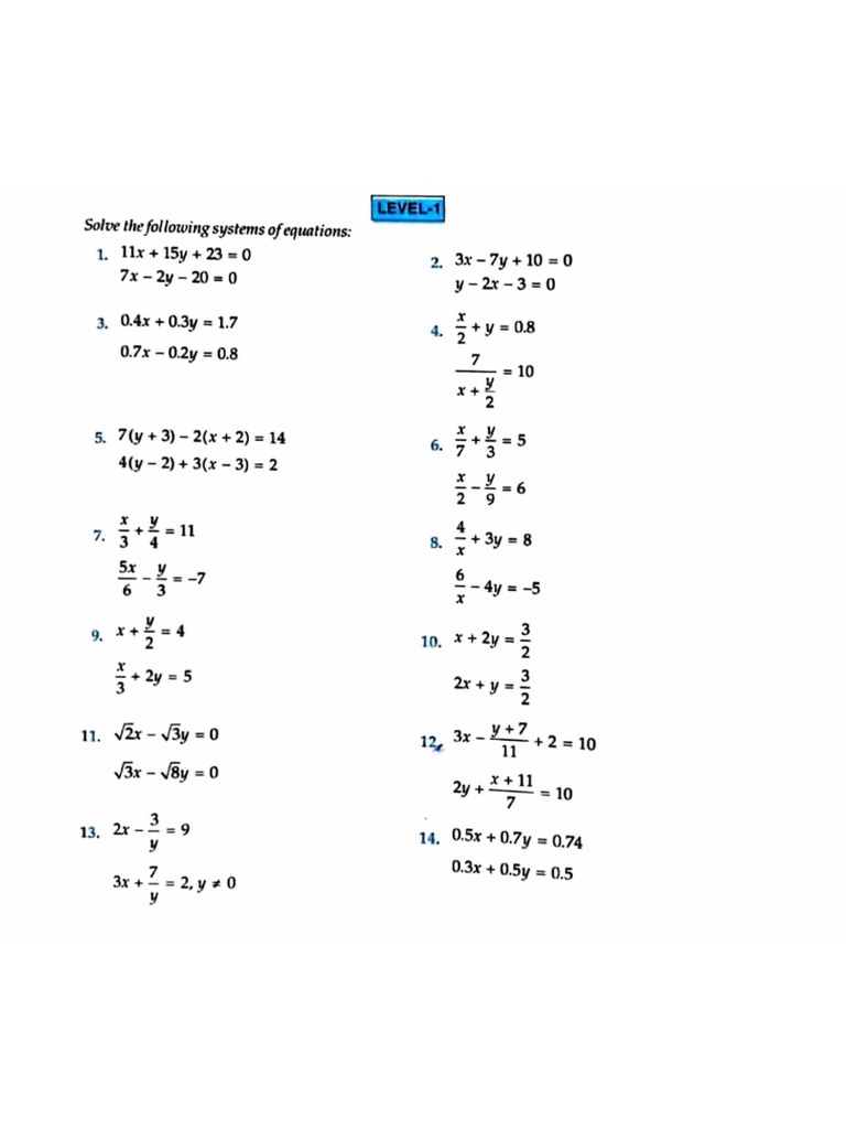Linear Equations in Two Variables | PDF | Mathematical Objects | Arithmetic