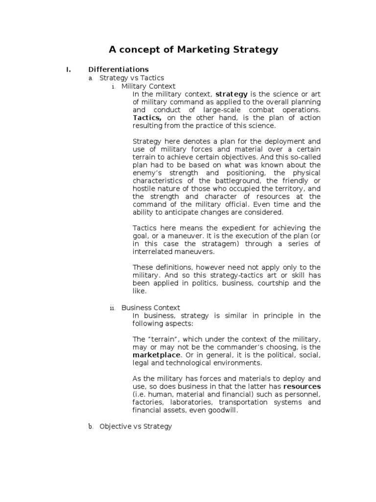 A Concept of Marketing Strategy | PDF | Market Analysis | Strategic ...