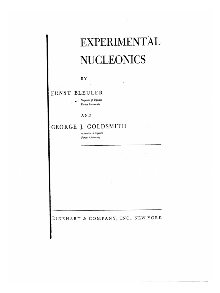 Bleuler Goldsmith Experimental Nucleonics | PDF