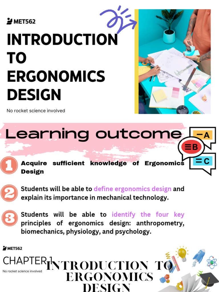 Met562 Chapter 1 Introduction To Ergonomic Design | PDF | Human Factors And Ergonomics | Usability