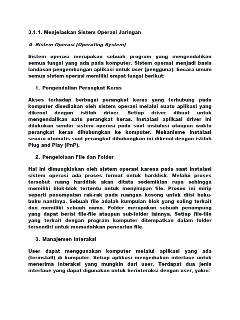 A. Sistem Operasi (Operating System) | PDF