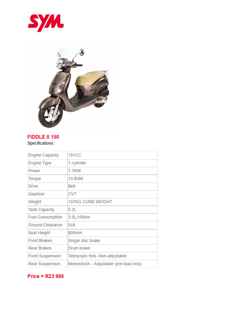 Sym Fiddle II 150 | PDF