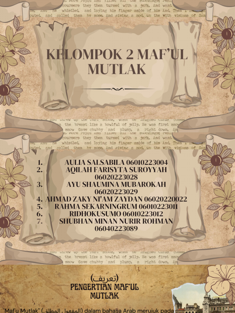 Maf'Ul Muthlak Kelompok 2 | PDF